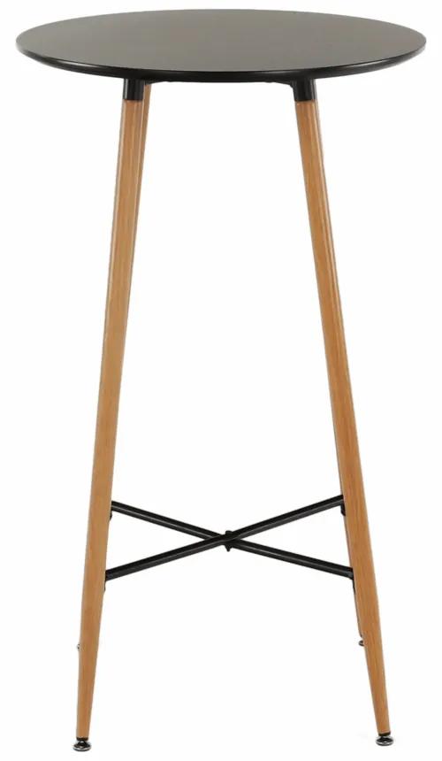 Kondela Barový stůl, černá/dub, průměr 60 cm, IMAM