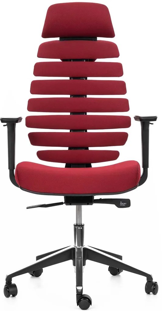 MERCURY kancelářská židle FISH BONES PDH černý plast, 26-23 vínová, 3D područky