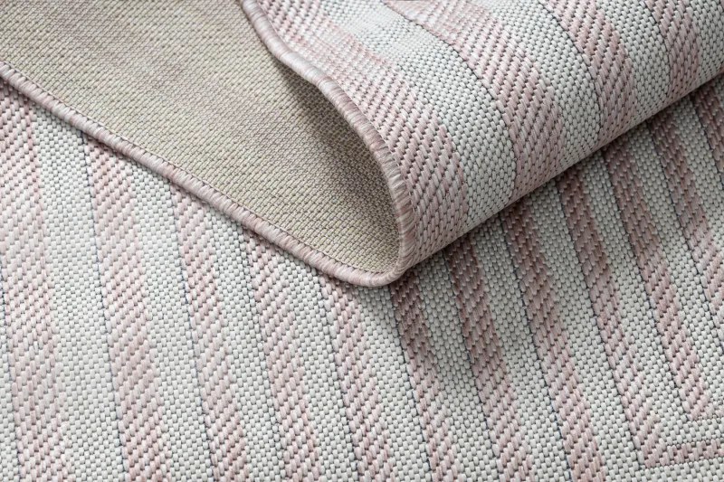 Dywany Łuszczów, Kusový koberec Sion Sisal Labirinth 22376 pink/ecru – na ven i na doma, 80x150, růžová, chodba / předsíň