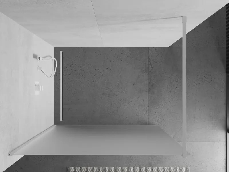 Mexen Kioto, Walk-In sprchová zástěna 120 x 200 cm, 8mm sklo námraza, bílý profil, 800-120-101-20-30