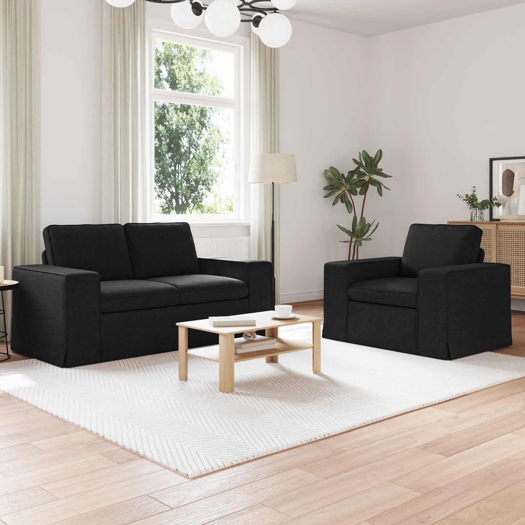 Set pohovek 2 ks Černá textil 3407502