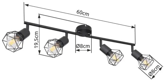 Brilagi - Bodové svítidlo CAGE 4xE14/40W/230V