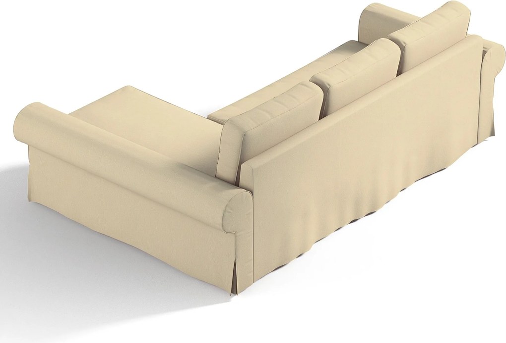 Potah na pohovku IKEA Backabro rozkládací se šezlongem barva krémová látka lesklé, pletený vzor