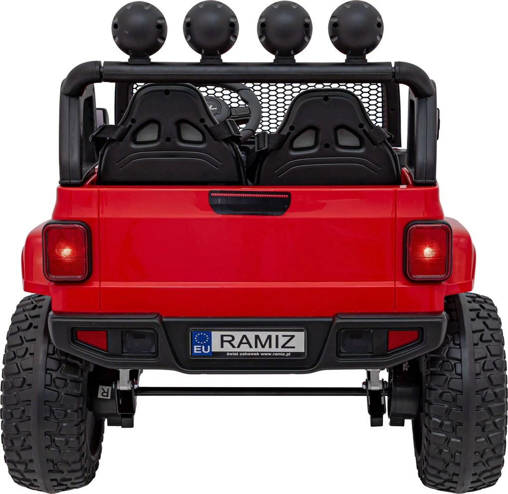 Ramiz Terénní autíčko OFF-ROAD 3.0 pro děti červené + dálkové ovládání + plynulý start + pásy + audio LED
