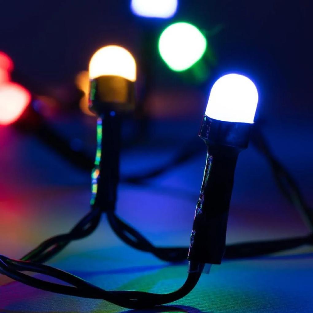 Vnitřní vánoční řetěz s 7mm mini kuličkami, různobarevná, 50m, 320 LED,