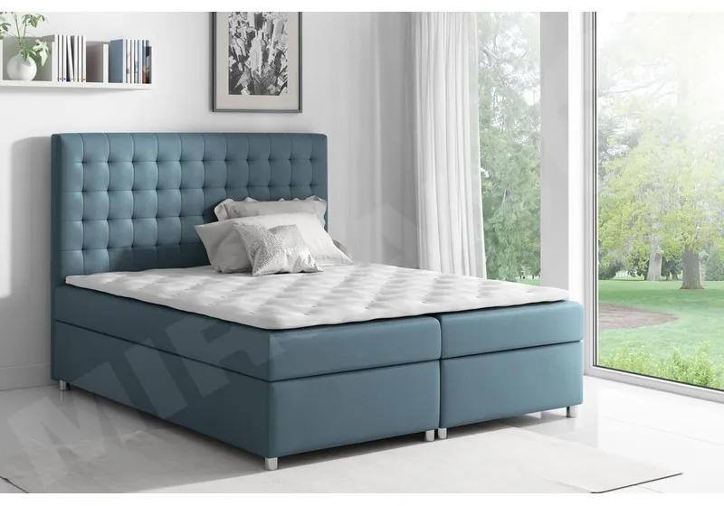Kontinentální postel Alfi, Rozměr postele: 180x200, Barva:: ekokůže Soft 017 (bílá)