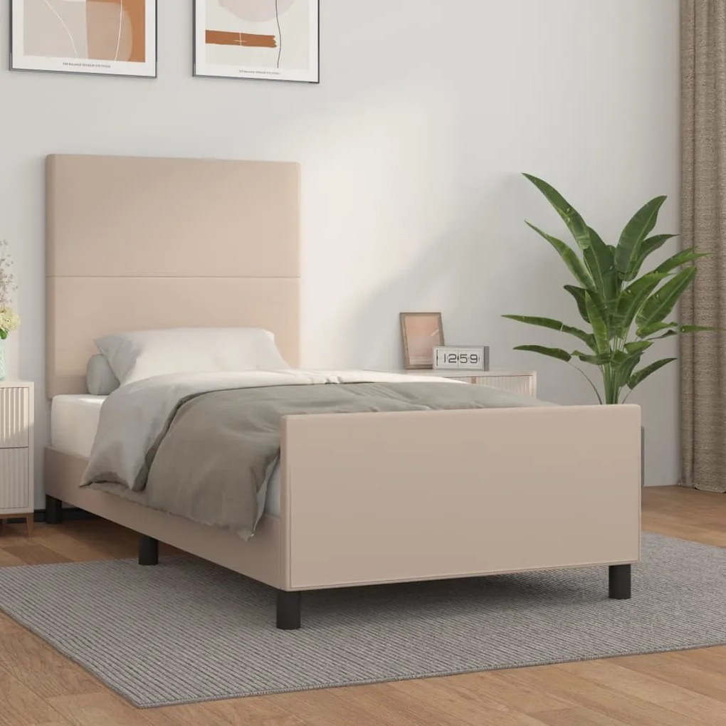 Rám postele s čelem cappuccino 90x200 cm umělá kůže 3125432