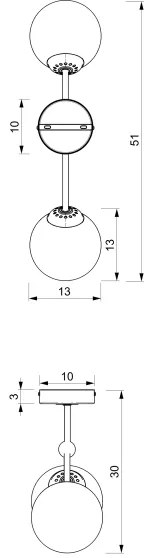 Přisazený lustr JOY 2xE14/40W/230V černá/lesklý chrom