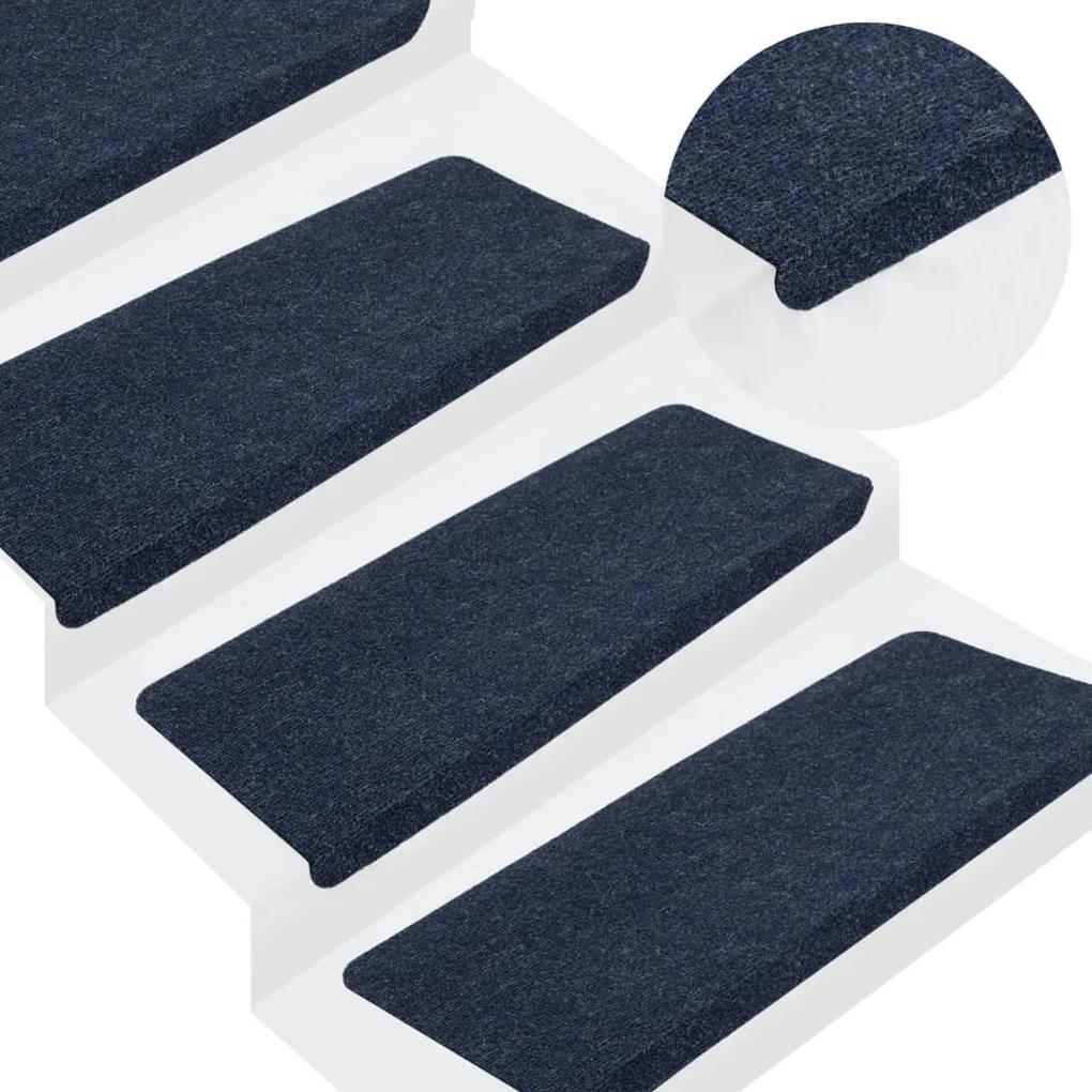 Samolepicí nášlapy na schody 15 ks 65x24,5x3,5 cm modré - Default Title
