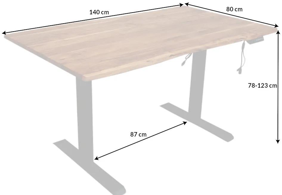 Výškově nastavitelný psací stůl Massive 140 cm akácie