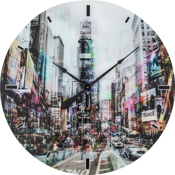 Nástěnné hodiny Glass Times Square O 80 cm