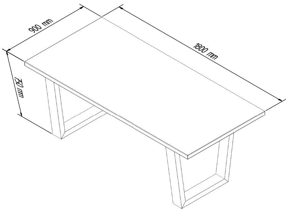 Wuders Jídelní stůl Malawi s masivní dubovou deskou 1200 x 900 mm