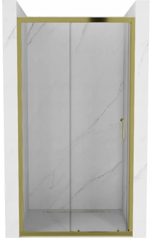 Mexen Apia rozsouvací sprchové dveře 115 cm, Průhledné, Zlatá - 845-115-000-50-00