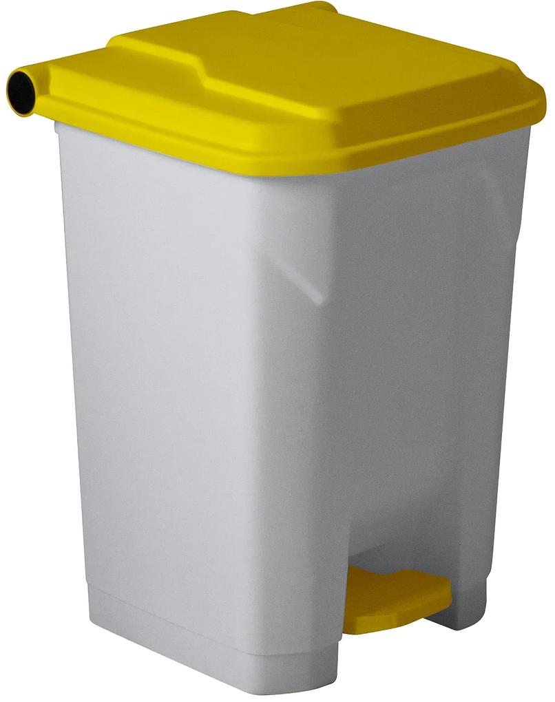Pedálový odpadkový koš na třídění odpadu TKG Change 393046, žlutá, 50 L