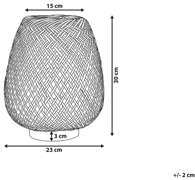 Bambusová stolní lampa světlé dřevo BOMU Beliani