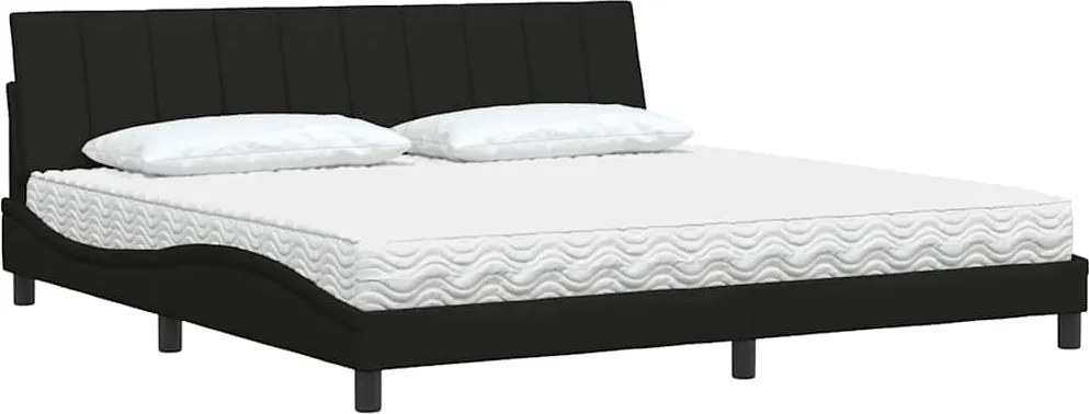 Postel s matrací Hanko černá 200 x 200 cm textil 3310554