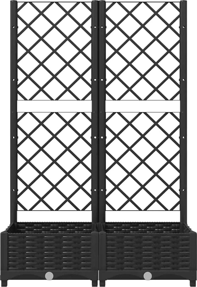 Zahradní květináč s mřížkou černý 80 x 40 x 121,5 cm PP 318270