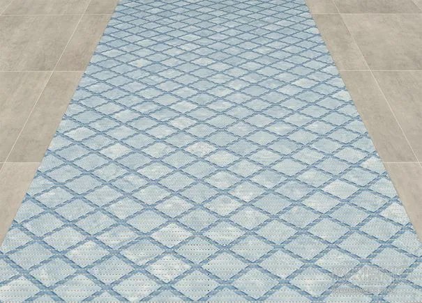 Breno Koupelnová pěnová předložka SOFTY-TEX 79835 modré dlaždice, šíře 65 cm, Modrá