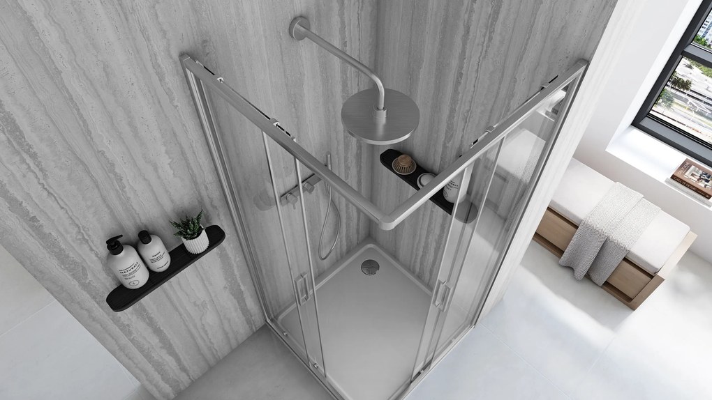 Rea, Sprchový kout REA City 90x90 Nickel Brush, REA-K6496