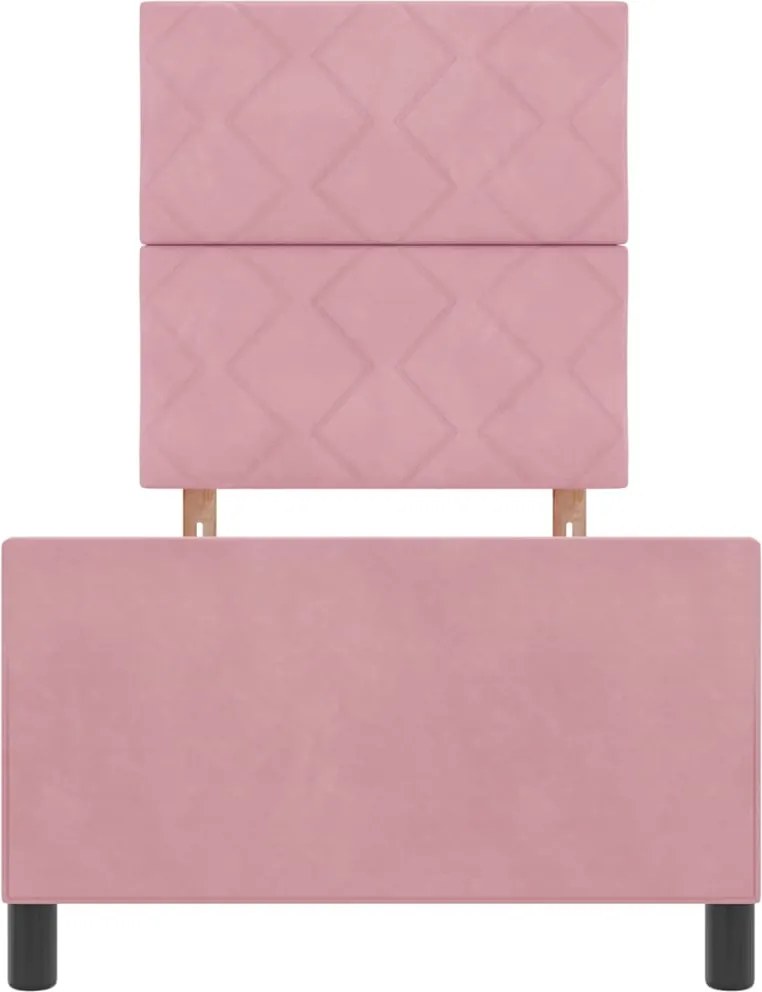Postel s boxspringem s čelo Růžová 80 x 200 cm samet 3344974