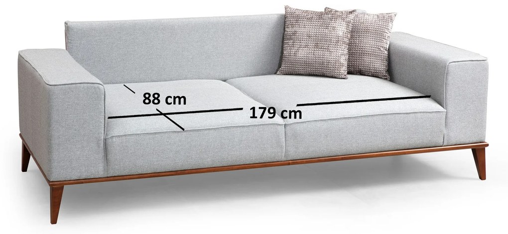 Atelier del Sofa 3-místná pohovka Montana 3 Seater, Šedá