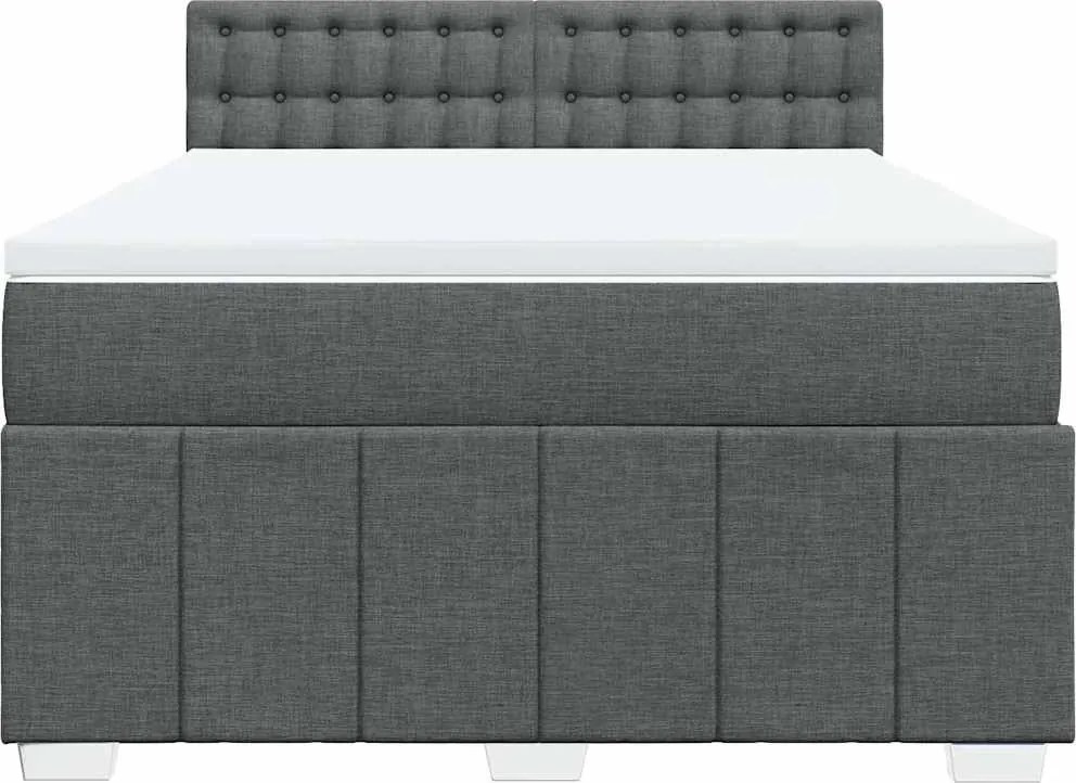 Box spring postel s matrací tmavě šedý 140 x 190 cm textil 3287078