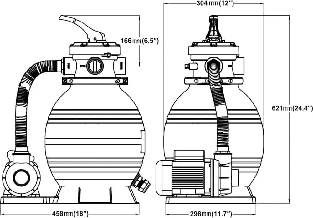 Písková filtrační čerpadla 2 ks 400 W 11 000 l/h 277089