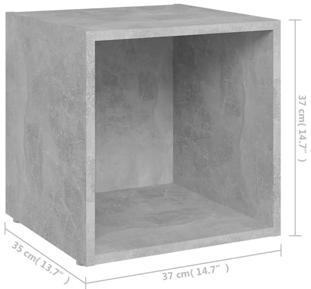 TV stolky 2 ks betonově šedé 37 x 35 x 37 cm dřevotříska - Default Title