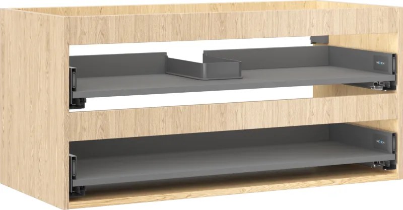 Mexen Box-A, závěsná skříňka 100 cm, 2 zásuvky, dub, 91AX0-1000-470-2-81