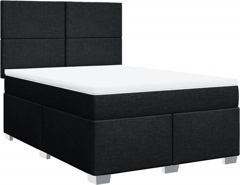 Box spring postel s matrací černá 160x200 cm textil 3290534
