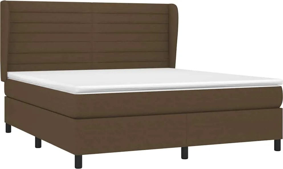 Box spring postel s matrací tmavě hnědá 180x200 cm textil 3128064