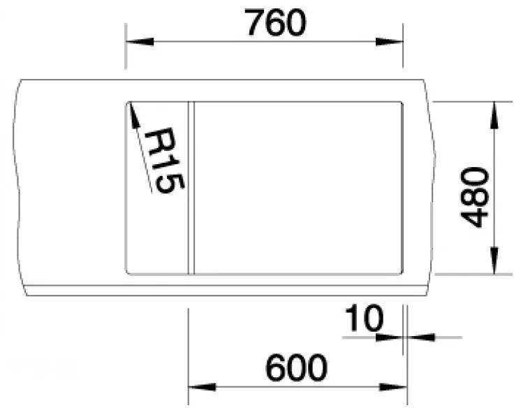 Granitový dřez Blanco METRA 6 S Compact šedá skála s excentrem 518876