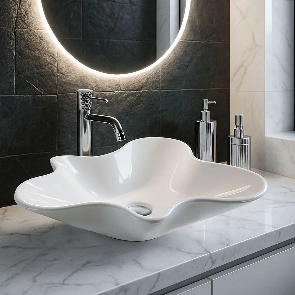 Rea Izolda, umyvadlo na desku 530x460x120 mm, bílá lesklá, REA-U6365