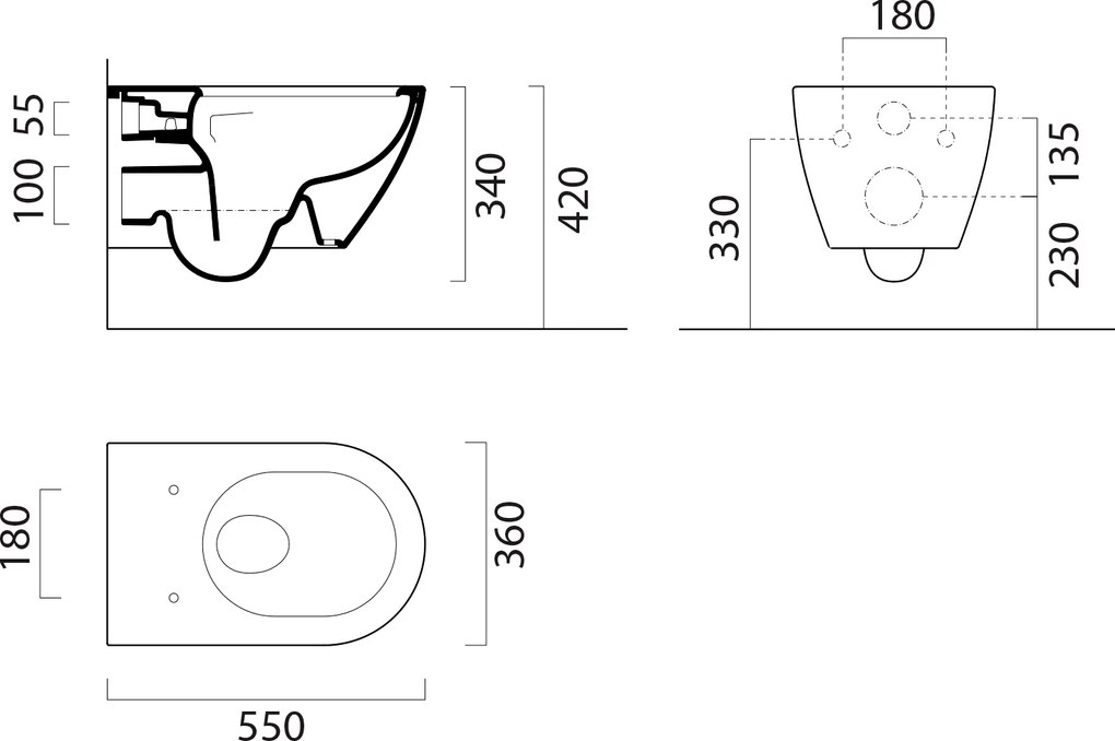 GSI GSI, PURA ECO závěsná WC mísa, Swirlflush, 36x55cm, černá dual-mat, 880726