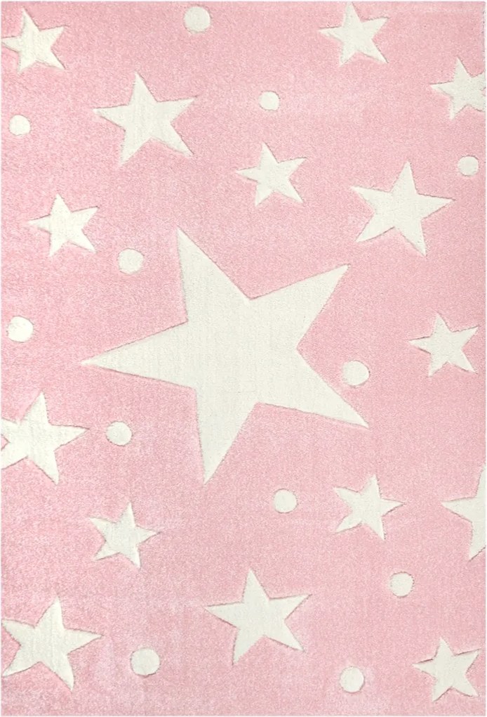 Dětský koberec - Big Stars barva: růžová, Velikost: 120 x 180