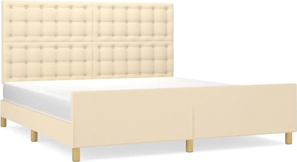 Rám postele s čelem krémový 180x200 cm textil 3125402