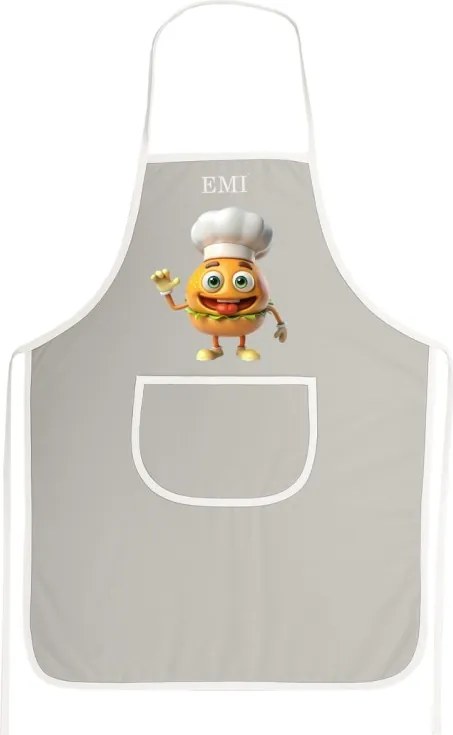 Kuchyňská zástěra Burger EMI, šedá