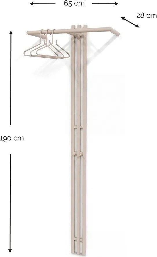 Taupe ocelový nástěnný věšák 65 cm Senza – Spinder Design