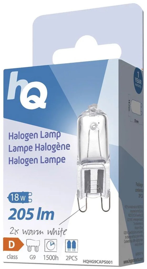 HQ Halogenová žárovka G9  18 W 205 lm 2800 K