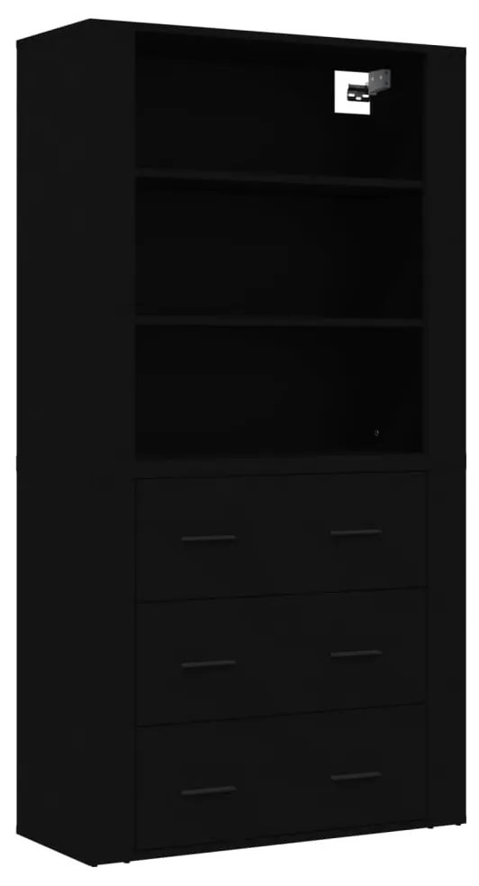 vidaXL Skříň highboard černá kompozitní dřevo