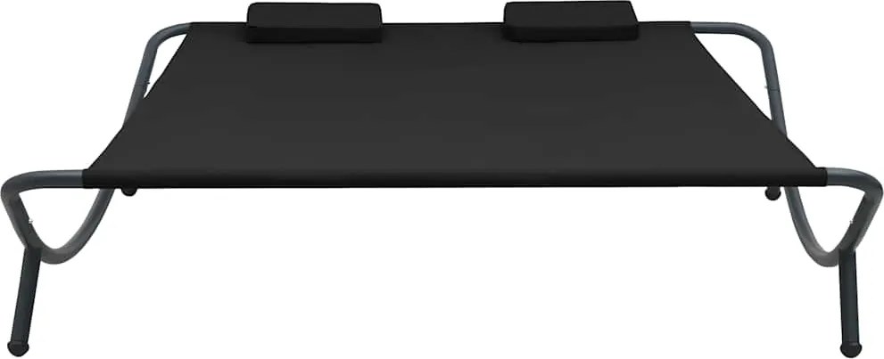 Zahradní lehátko textil černé 313529