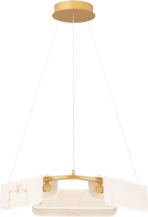 Krémové/v mosazné barvě LED stmívatelné závěsné svítidlo v dekoru mramoru ø 63 cm Aider – Nova Luce