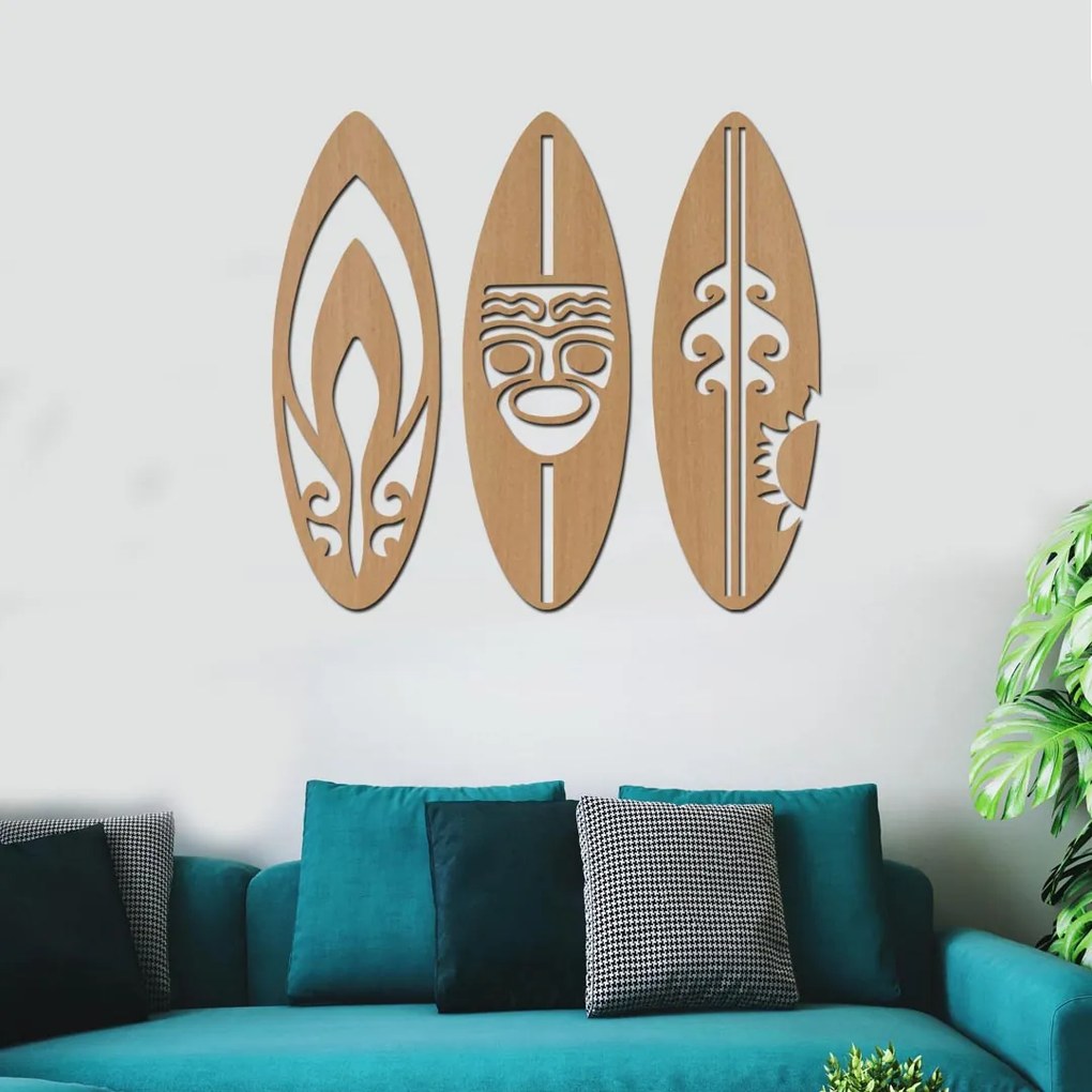 dřevo života Dřevěná dekorace  na zeď SURF Barevný vzor: Černá, Rozměry (cm): 60x60
