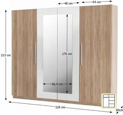Ložnice MARTINA, dub sonoma/bílá