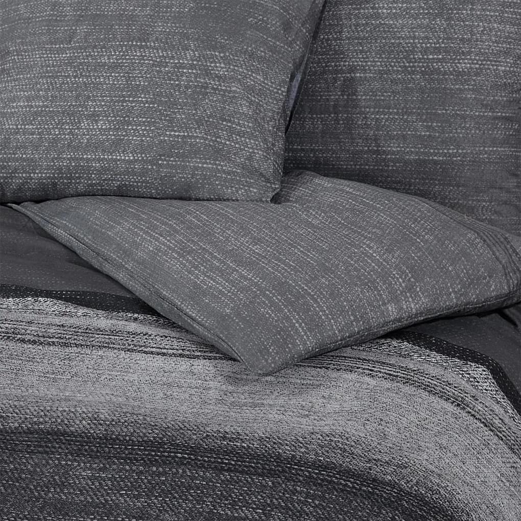 vidaXL Sada ložního prádla 260 x 240 cm bavlna [136483] Barva: Tmavě šedá a černá