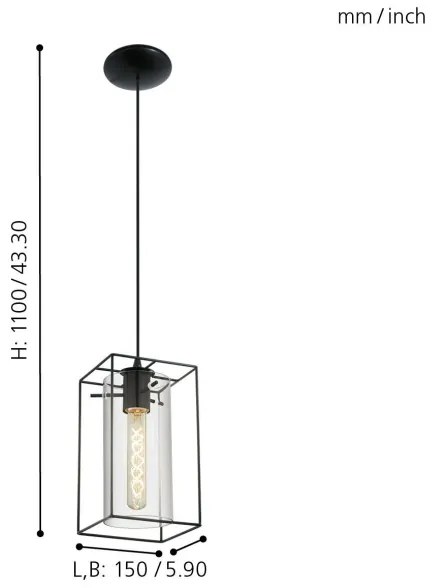 Eglo 49495 - Lustr LONCINO 1xE27/60W/230V