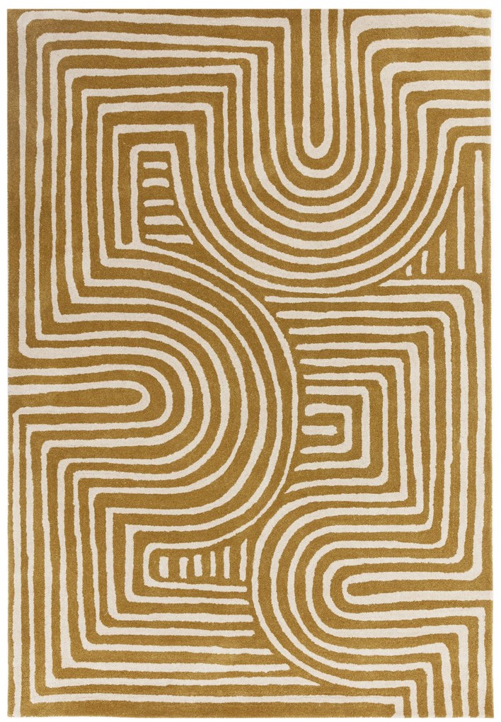 Tribeca Design Kusový koberec Jigsaw Curve Ochre Rozměry: 200x290 cm