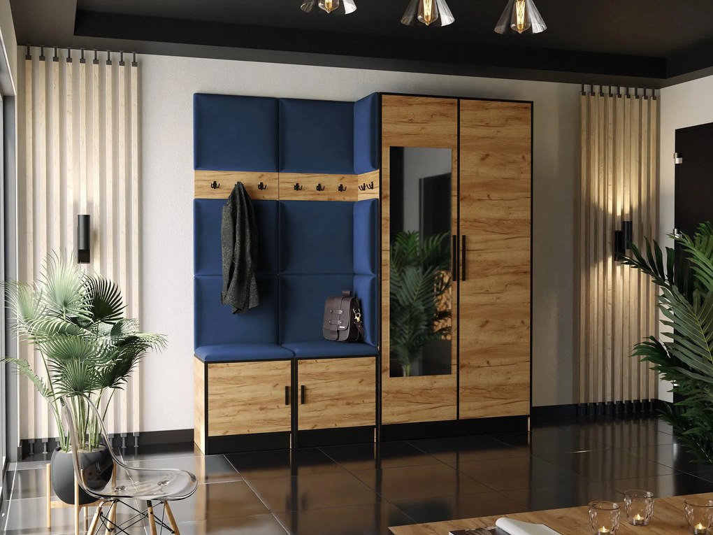 Šatní skříň Roj21 - 211,2x205x39cm dub Craft zlatý + žlutý