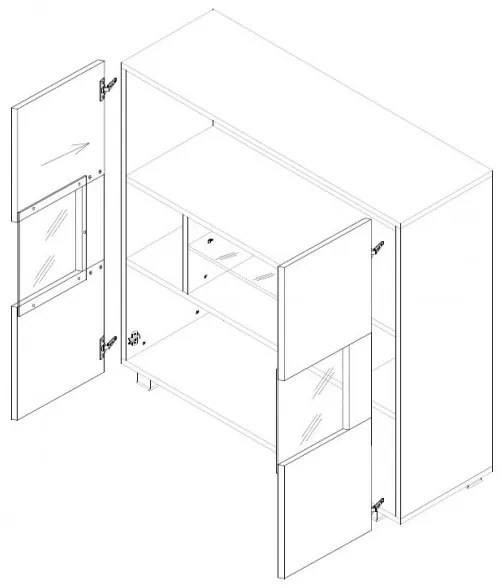 Gib Meble Komoda CALABRINI Gib 100/107/35 Barva: dub-zlaty