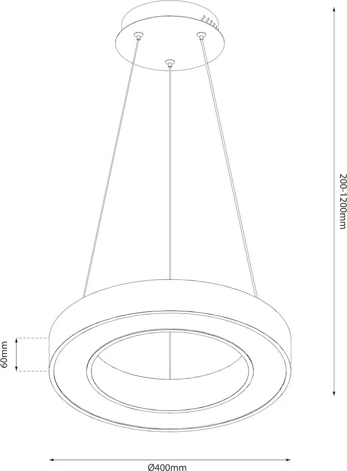 Závěsné LED svítidlo Union, 1x LED 40w, 3000-6000k, b